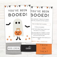 Halloween You've Been Booed Sign: Neighbor Game (PDF Printable) - Etsy