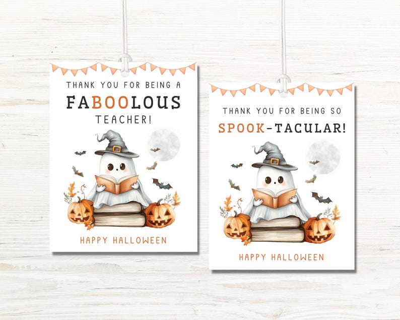 Faboolous Teacher Tag Printable, Spooktacular Teacher, Faboolous Ghost ...