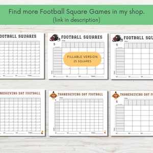 Football Squares Editable Printable, Football Square Fundraiser, 100 ...