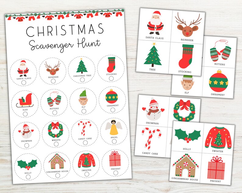 Christmas Scavenger Hunt Printable Holiday Family Activity - Etsy
