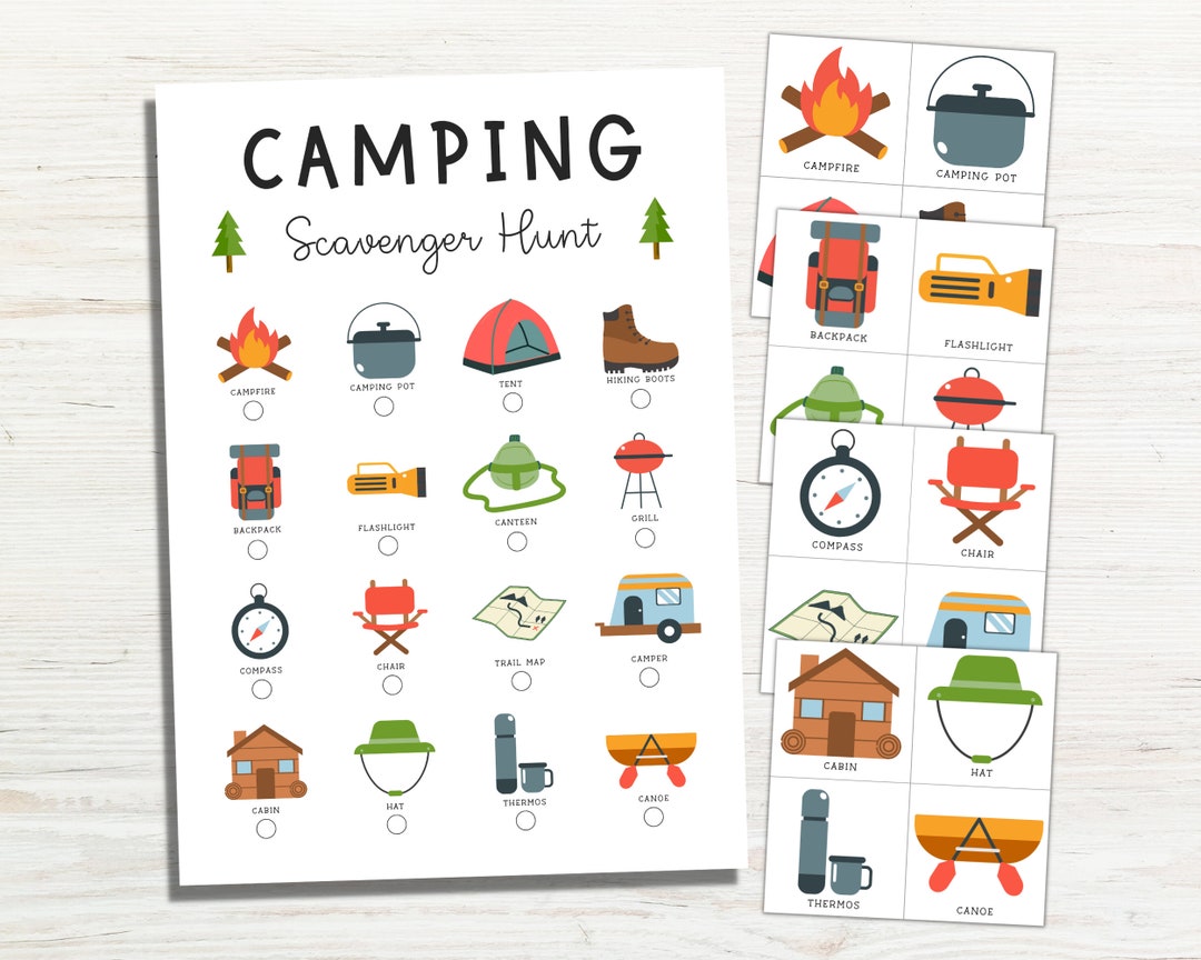 Camping Scavenger Hunt for Kids Printable, Hiking Scavenger Hunt, Camp ...