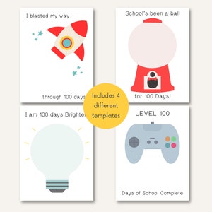 100 Days of School Handprint Bundle Printable, 100 Days of School ...