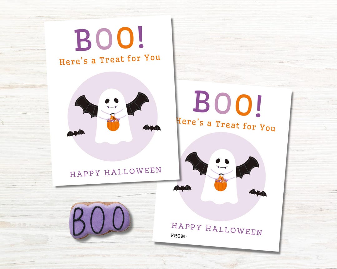Boo Here's a Treat for You Tag Printable, Boo Bag Tag, Halloween Treat ...
