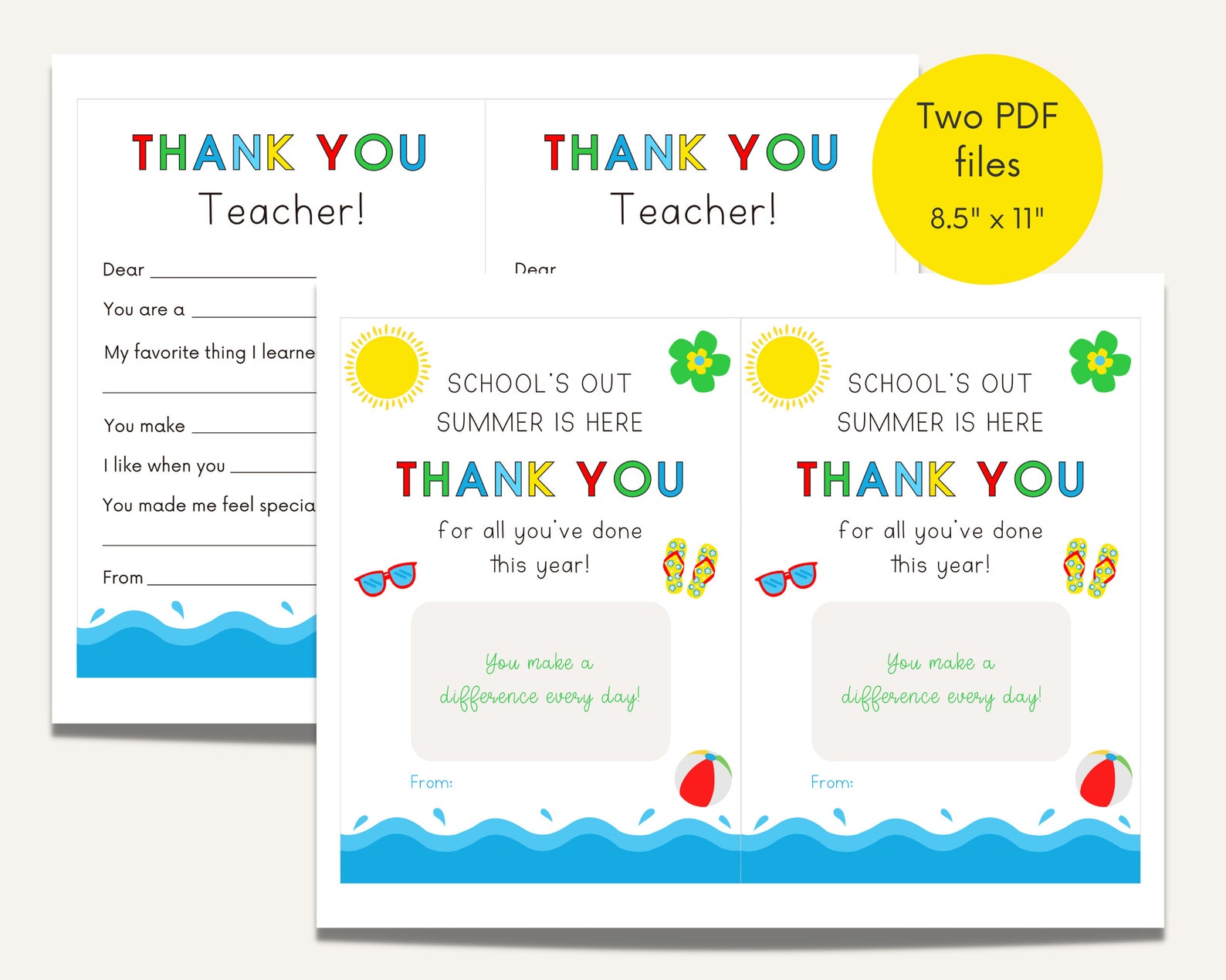 Teacher Appreciation PRINTABLE Gift Card Holder, All About Teacher, End ...