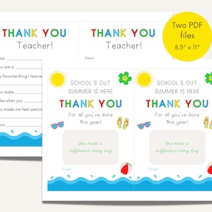 Teacher Appreciation PRINTABLE Gift Card Holder, All About Teacher, End ...