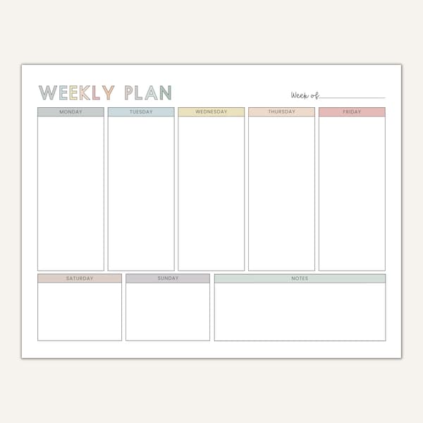 Weekly Schedule - Etsy