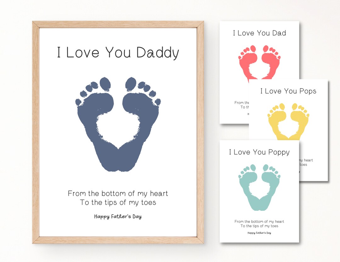 Father's Day Handprint Art Printable I Love You Daddy - Etsy