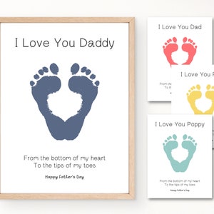 Father's Day Handprint Art Printable I Love You Daddy - Etsy