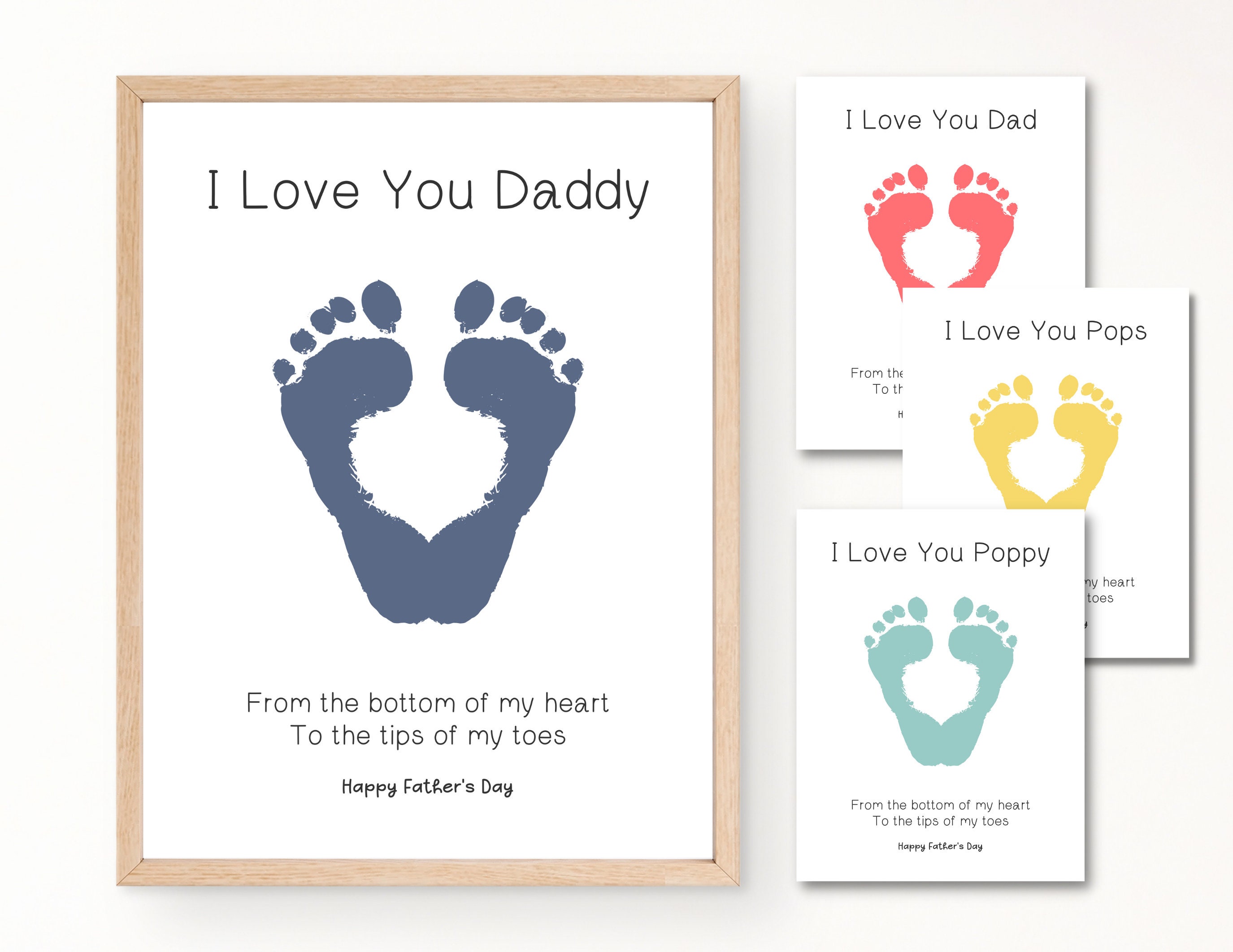 Father's Day Handprint Art Printable I Love You Daddy - Etsy