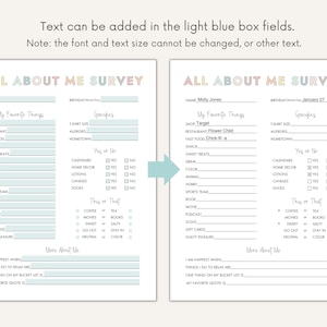 All About Me Survey Editable Printable, Getting to Know You, Coworker ...