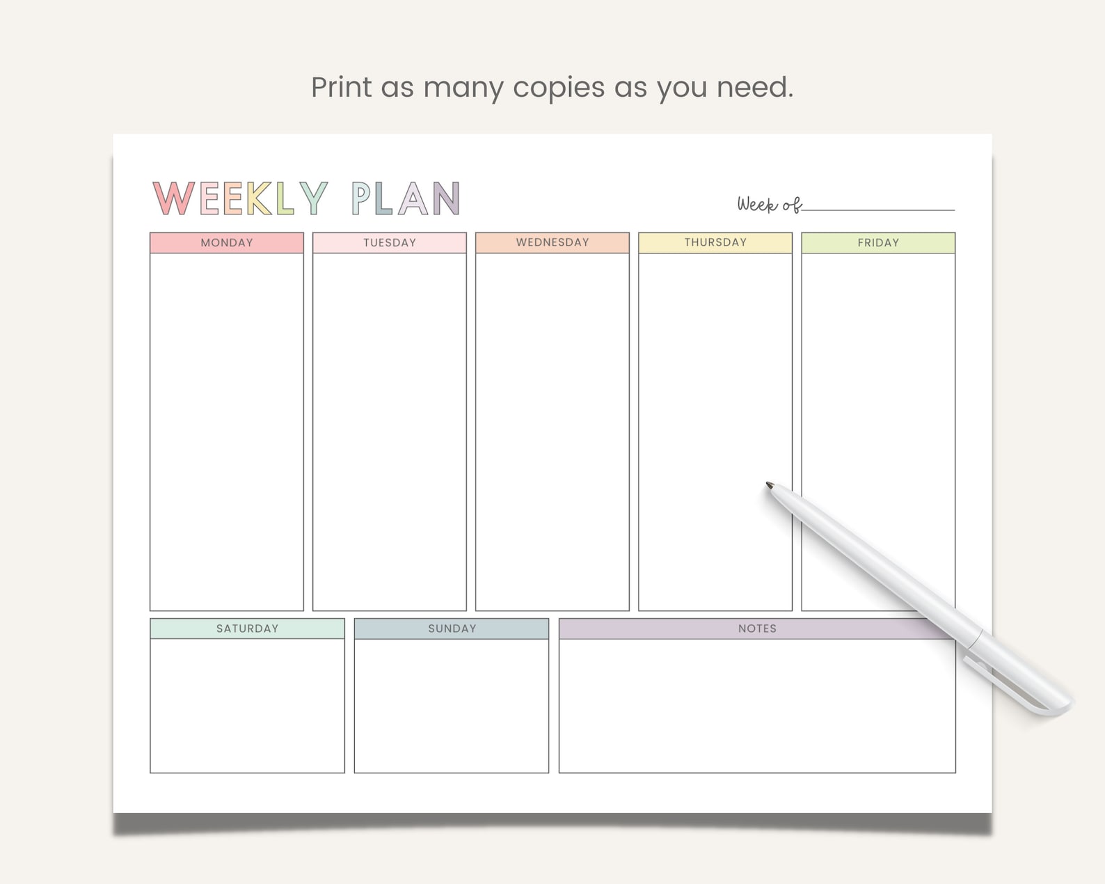 Weekly Schedule for Kids Printable Homeschool Weekly - Etsy