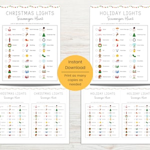 Christmas Lights Scavenger Hunt Printable, Outdoor Scavenger Hunt ...