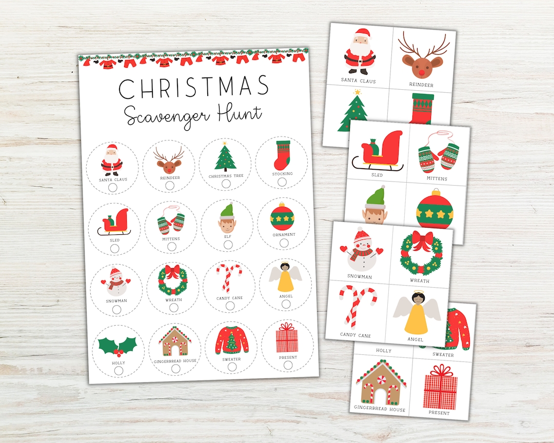 Christmas Scavenger Hunt Printable, Holiday Family Activity, Indoor and ...
