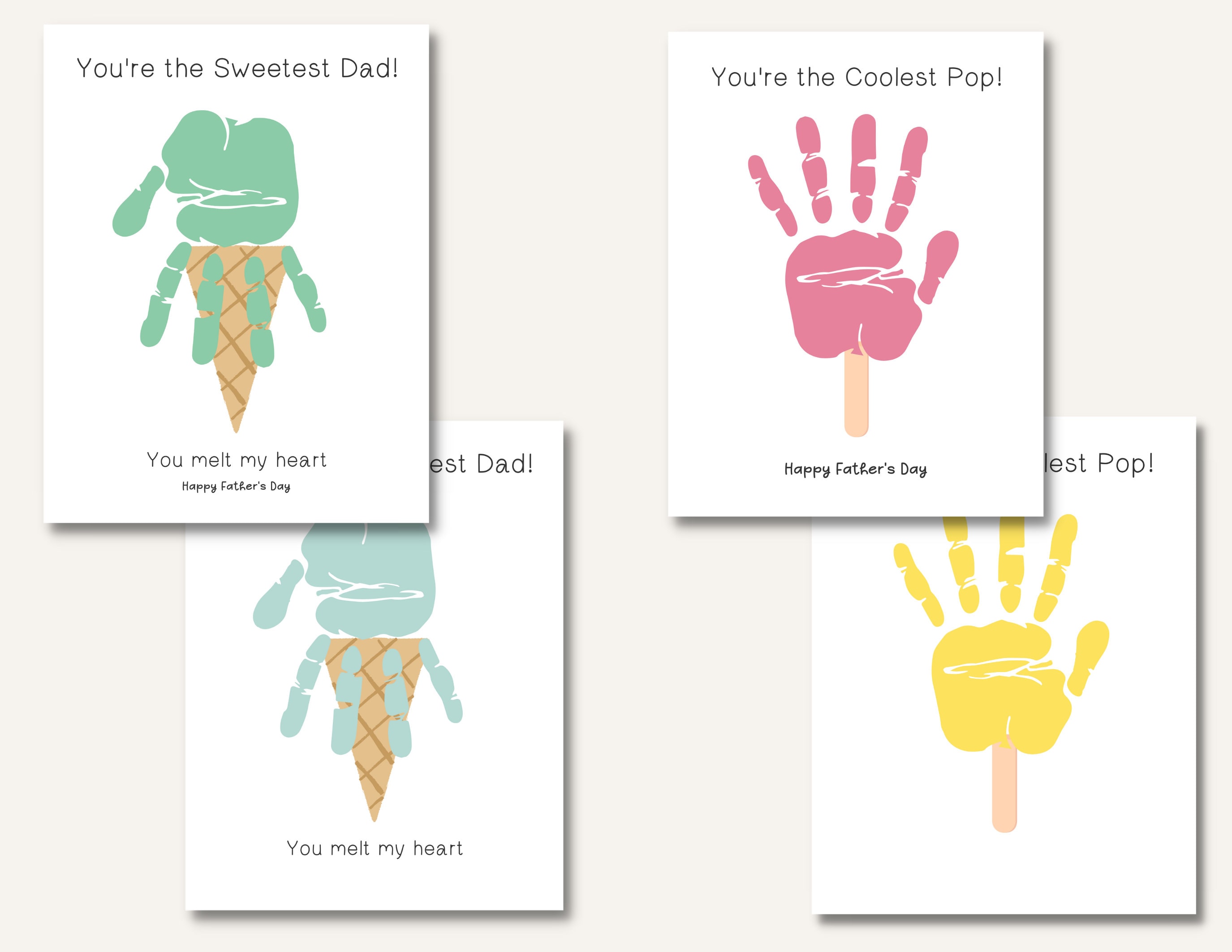 Father's Day Handprint Craft Printable, Handprint Art for Dad, Dad Gift ...