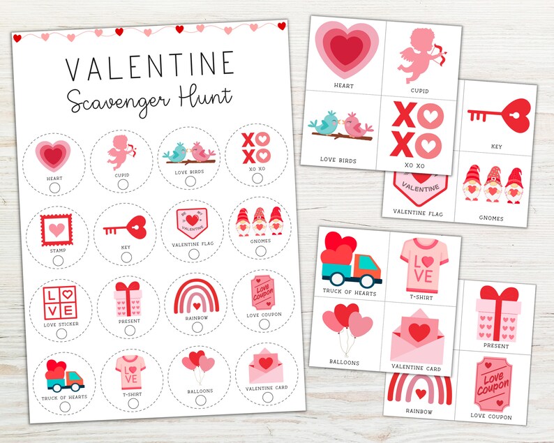 Valentine's Day Scavenger Hunt Printable Valentine Game - Etsy