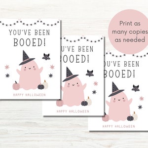You've Been Booed Tag Printable, Boo Favor Tags, Halloween Treat Tag ...