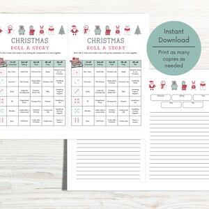 Christmas Story Starters, Roll a Story Dice Game, Christmas Games for ...