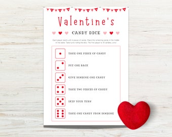 Valentine's Candy Dice Game, Valentine's Party Games for Kids ...