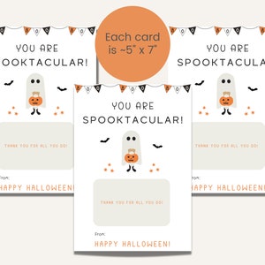 Halloween Gift Card Holder Printable, Halloween Thank You for Teacher ...