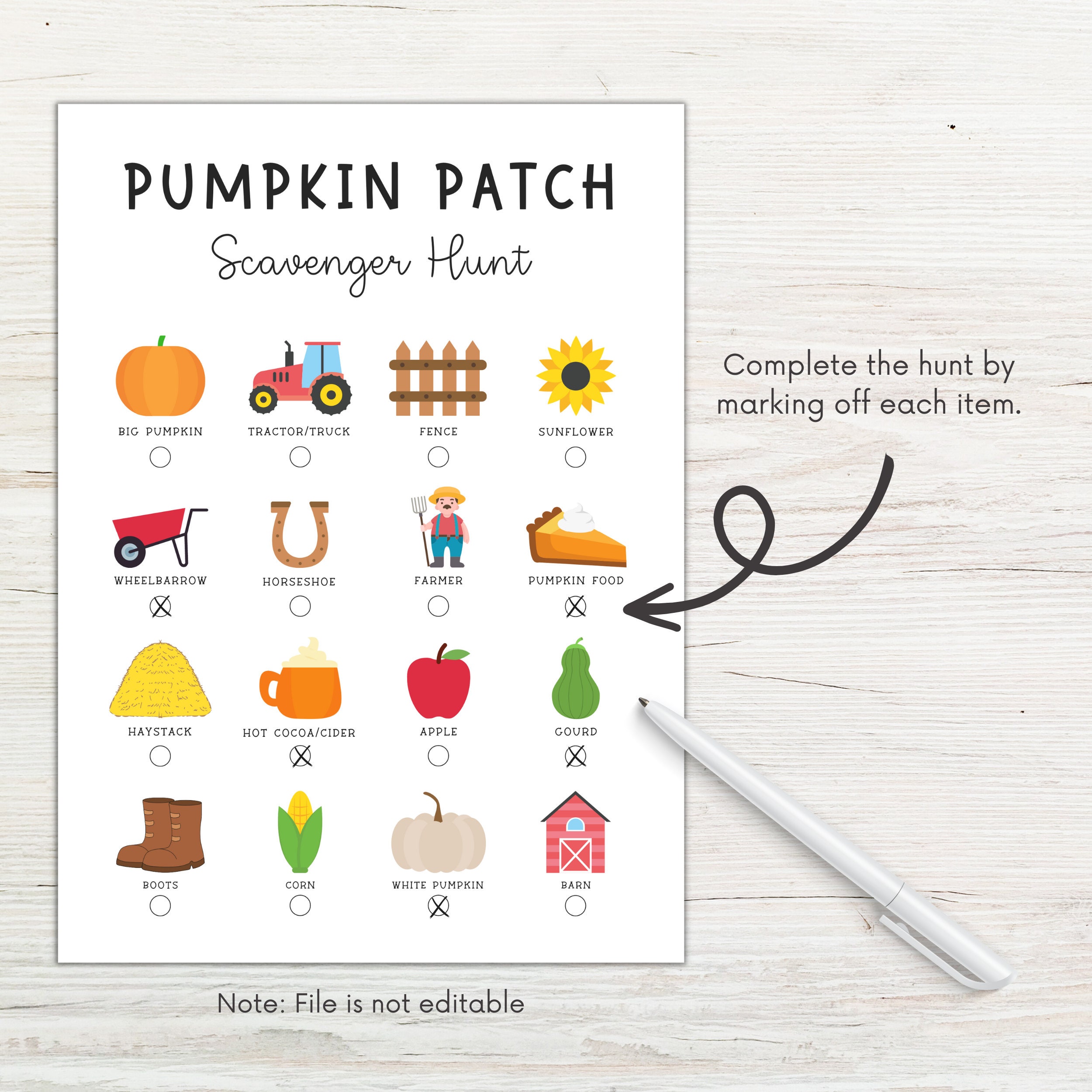 Pumpkin Patch Scavenger Hunt for Kids Printable, Indoor Outdoor Hunt ...