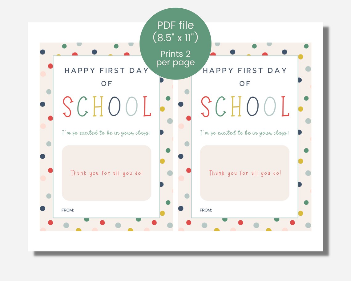 Back to School Gift Card Holder First Day of School Card - Etsy