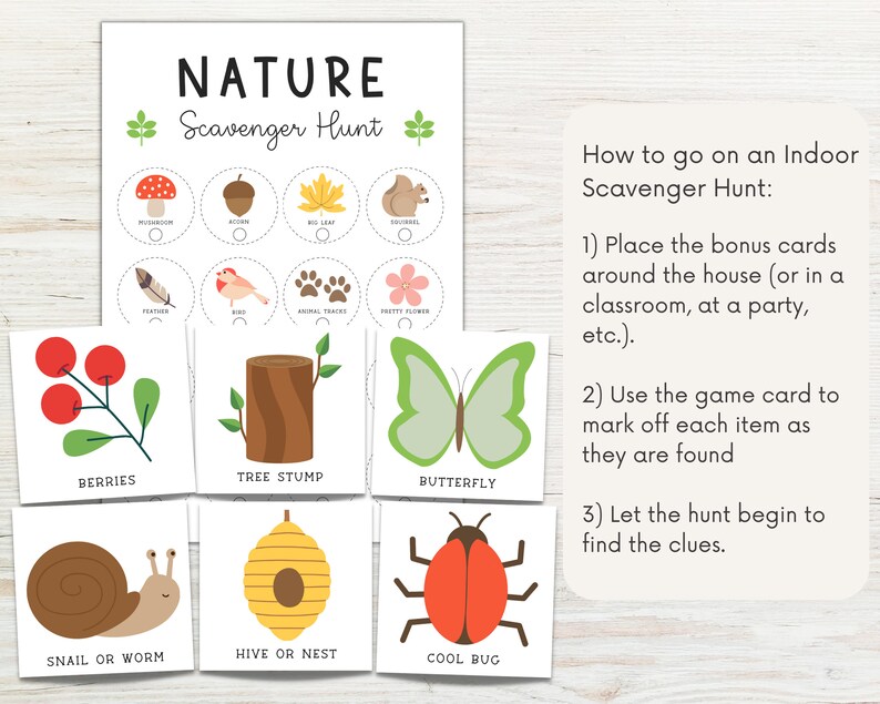 Nature Scavenger Hunt for Kids Trail Hiking Camping Nature - Etsy