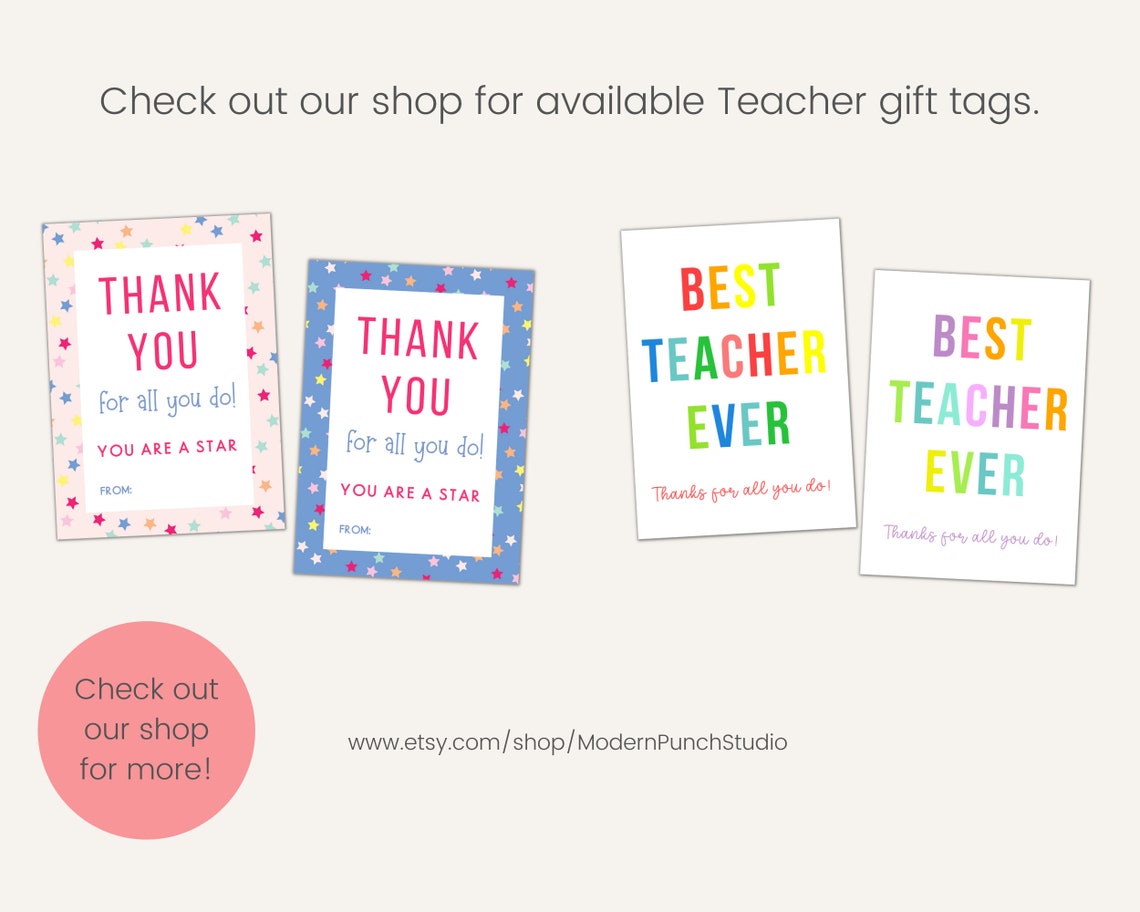 Teacher Appreciation PRINTABLE Gift Card Holder End of Year - Etsy