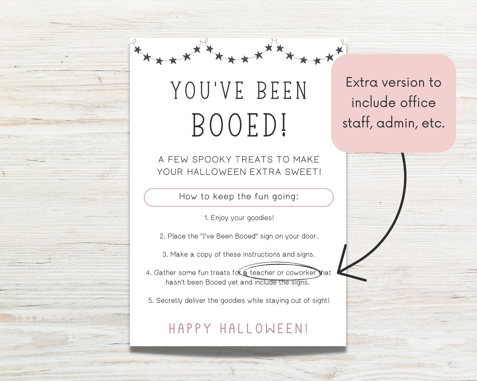You've Been Booed Teacher Printable Game, School, Classroom Boo Kit ...