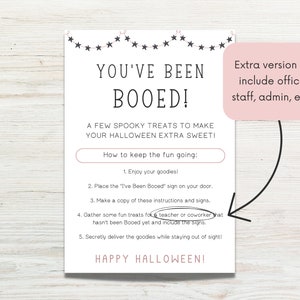 You've Been Booed Teacher Printable Game, School, Classroom Boo Kit ...