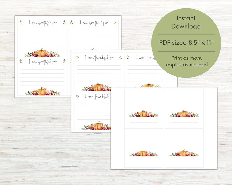 I Am Thankful for You Cards Printable Gratitude Cards - Etsy