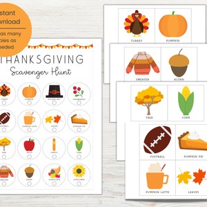 Thanksgiving Scavenger Hunt Printable for Kids, Indoor Outdoor ...