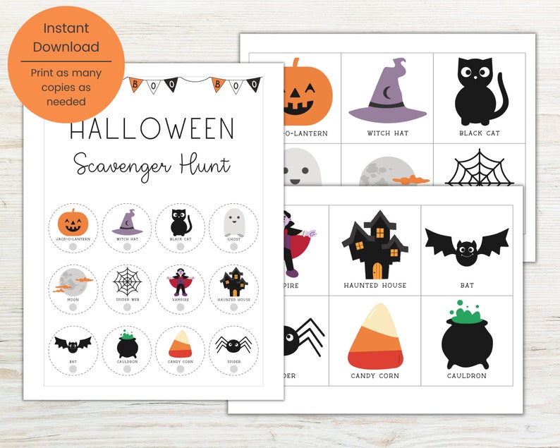 Halloween Scavenger Hunt Printable Halloween Kids Activity - Etsy