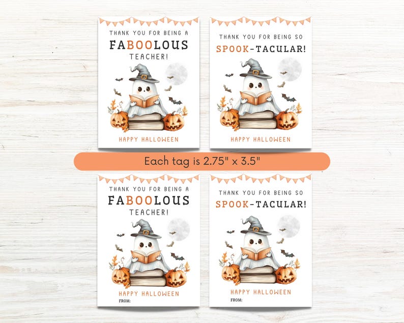 Faboolous Teacher Tag Printable, Spooktacular Teacher, Faboolous Ghost ...