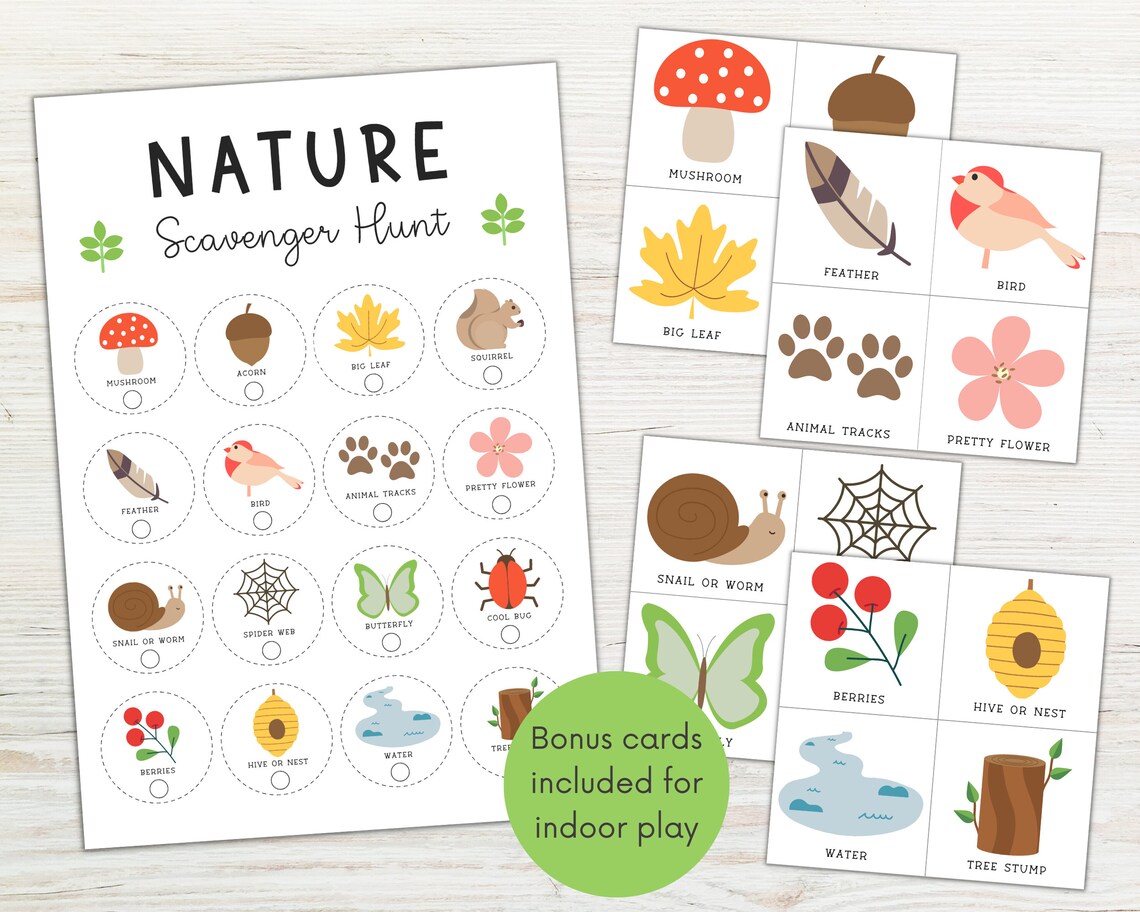 Nature Scavenger Hunt for Kids Trail Hiking Camping Nature - Etsy