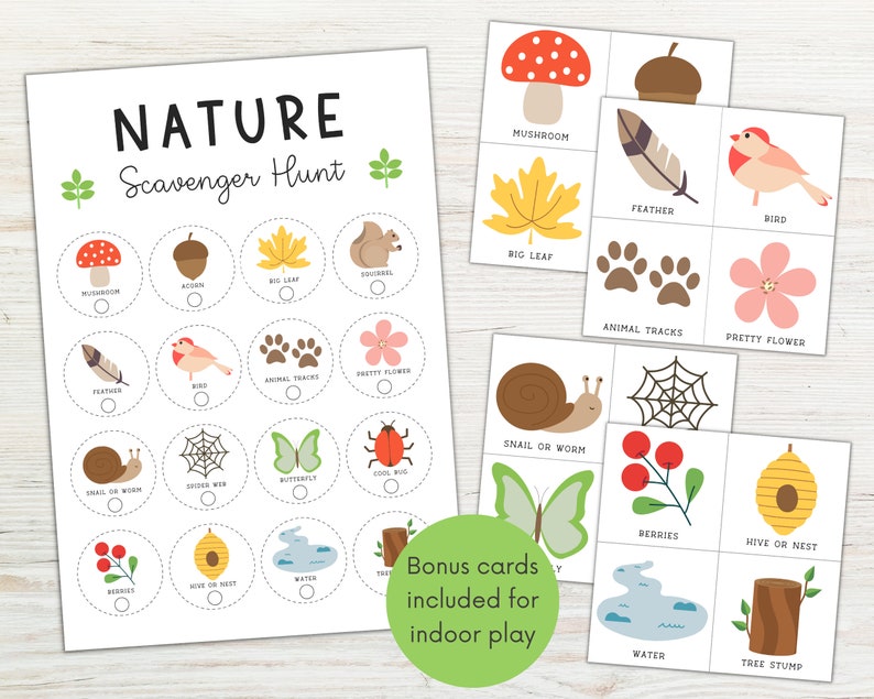 Nature Scavenger Hunt for Kids Trail Hiking Camping Nature - Etsy