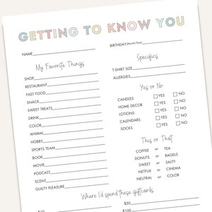 Getting to Know You Editable Printable, Coworker Questions, All About ...