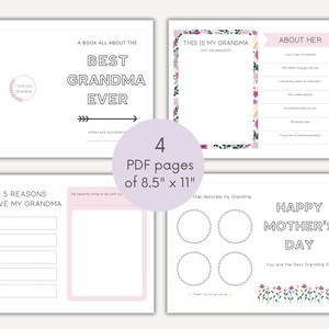 All About My Grandma Printable Book, Mother's Day Questionnaire ...