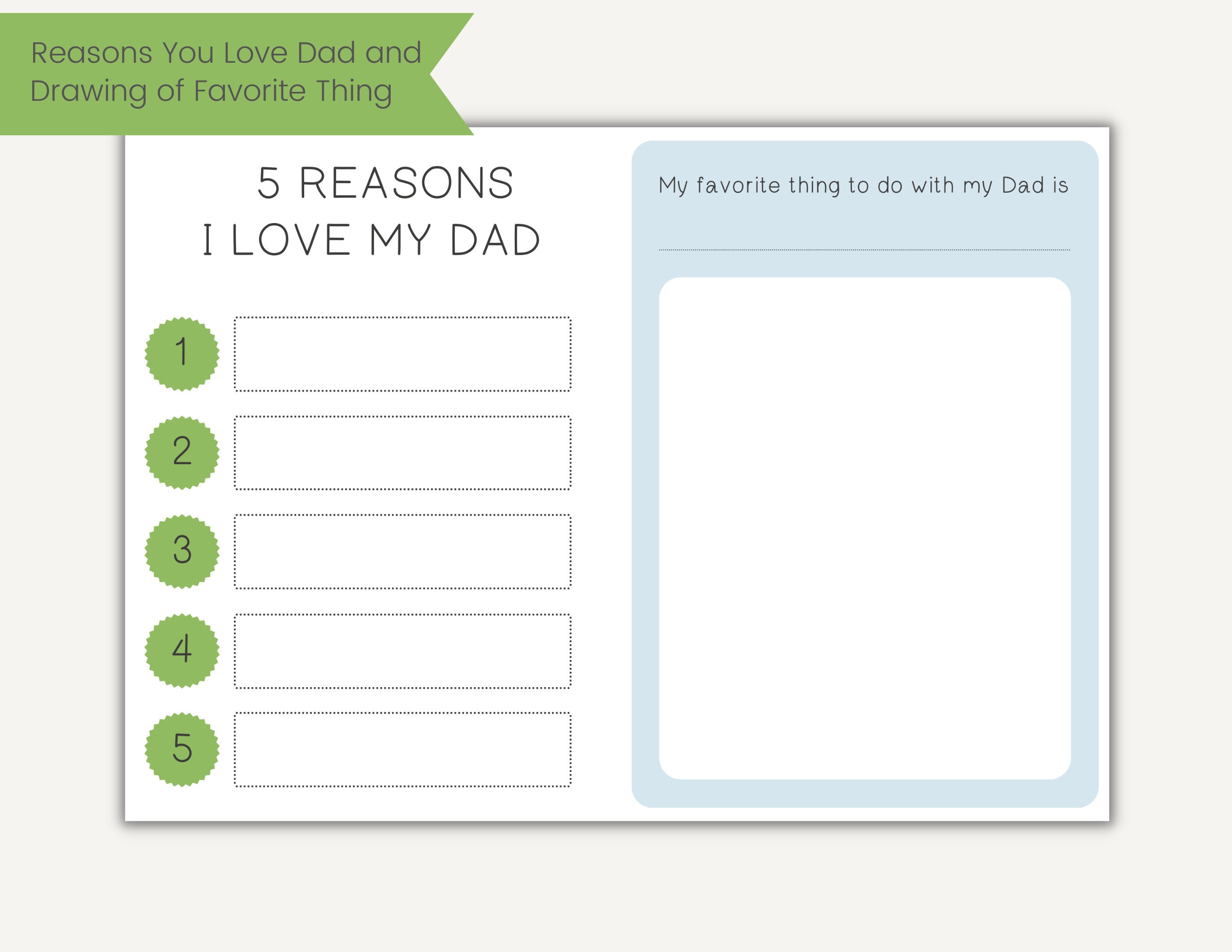 All About My Dad Printable Book Fathers Day Questionnaire - Etsy