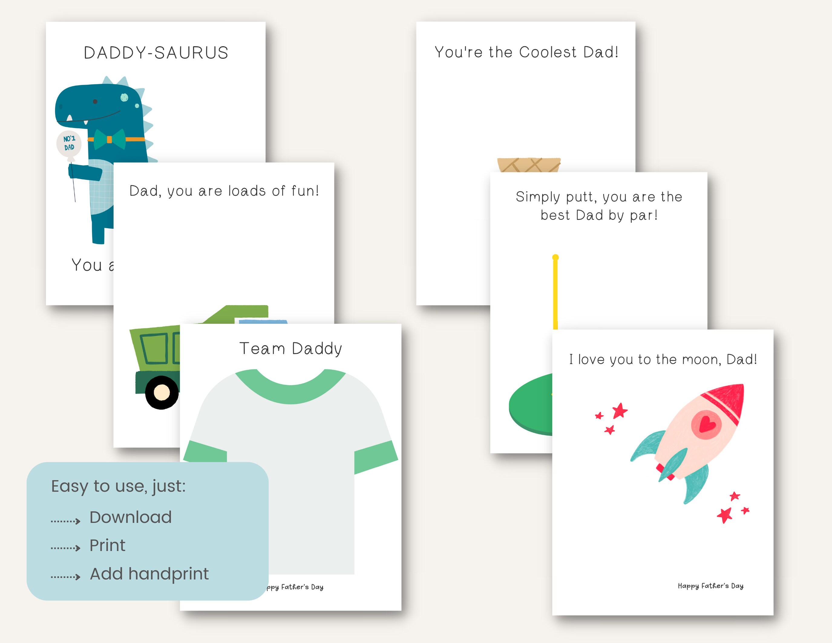 Father's Day Handprint Craft Bundle Fathers Day Gift From - Etsy