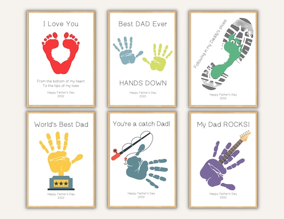 Father's Day Handprint Art Printable Handprint Gift for - Etsy