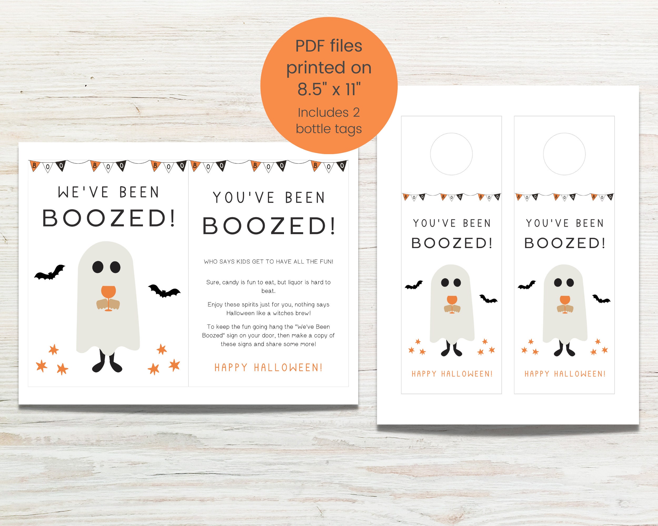 You've Been Boozed Printable Halloween Game, We've Been Boozed Kit ...