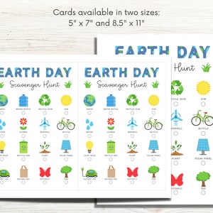 Earth Day Scavenger Hunt Printable With Cards, Earth Day Activities for ...