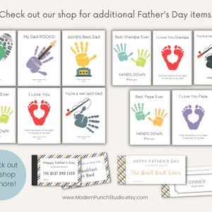 Father's Day Handprint Art Printable, Gift for Dad From Kids, Set of ...
