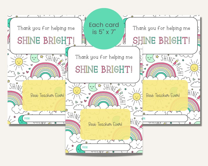 Teacher Appreciation Gift Card Holder PRINTABLE Teacher Thank - Etsy