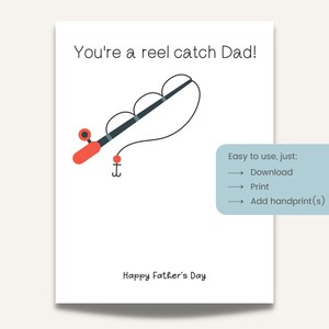Father's Day Handprint Art Printable, You're a Reel Catch, Boating ...