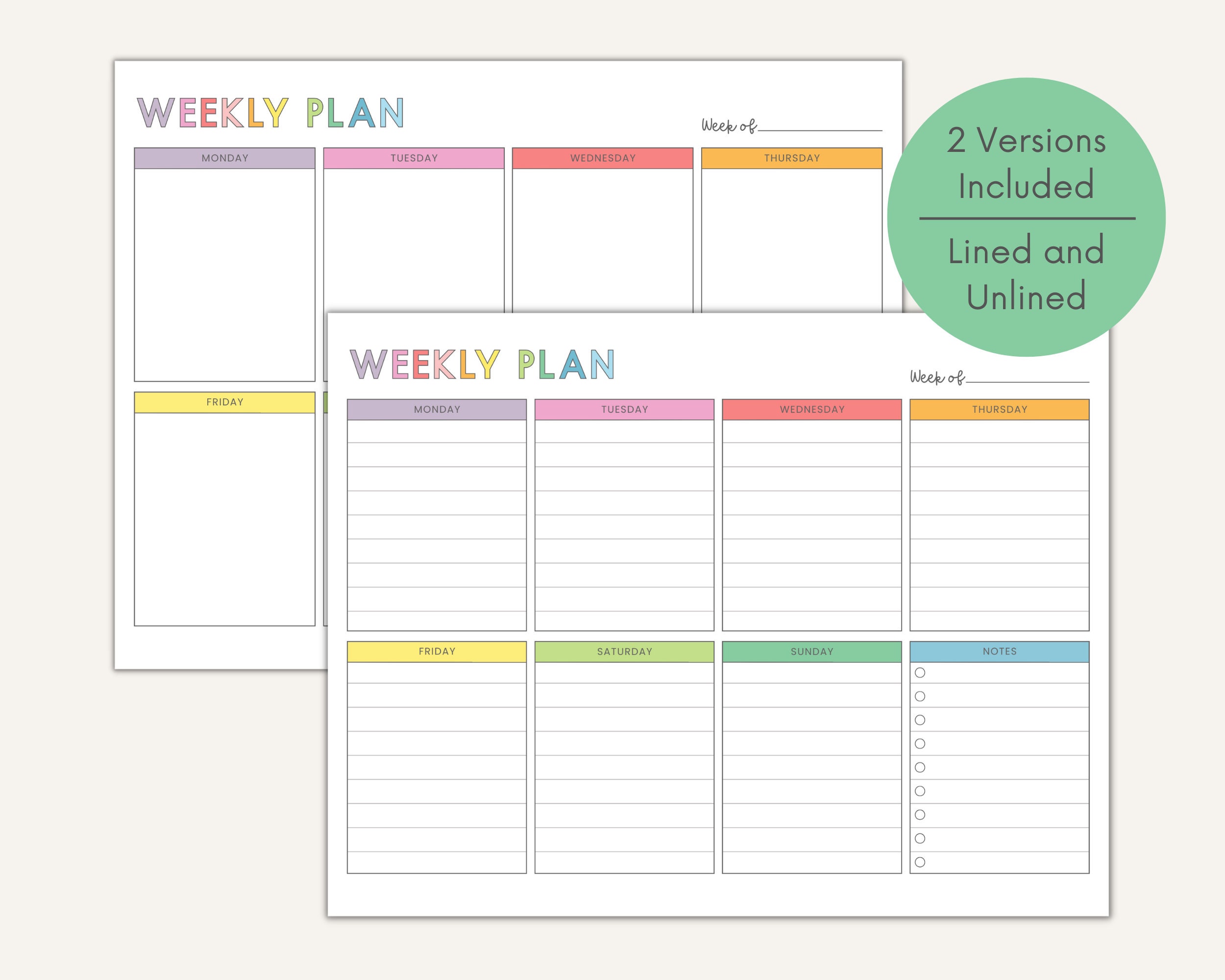 Weekly Planner Template For Kids Weekly Planner For Kids | TPT