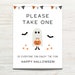 Please Take One Sign Halloween Printable Out of Candy Sign - Etsy