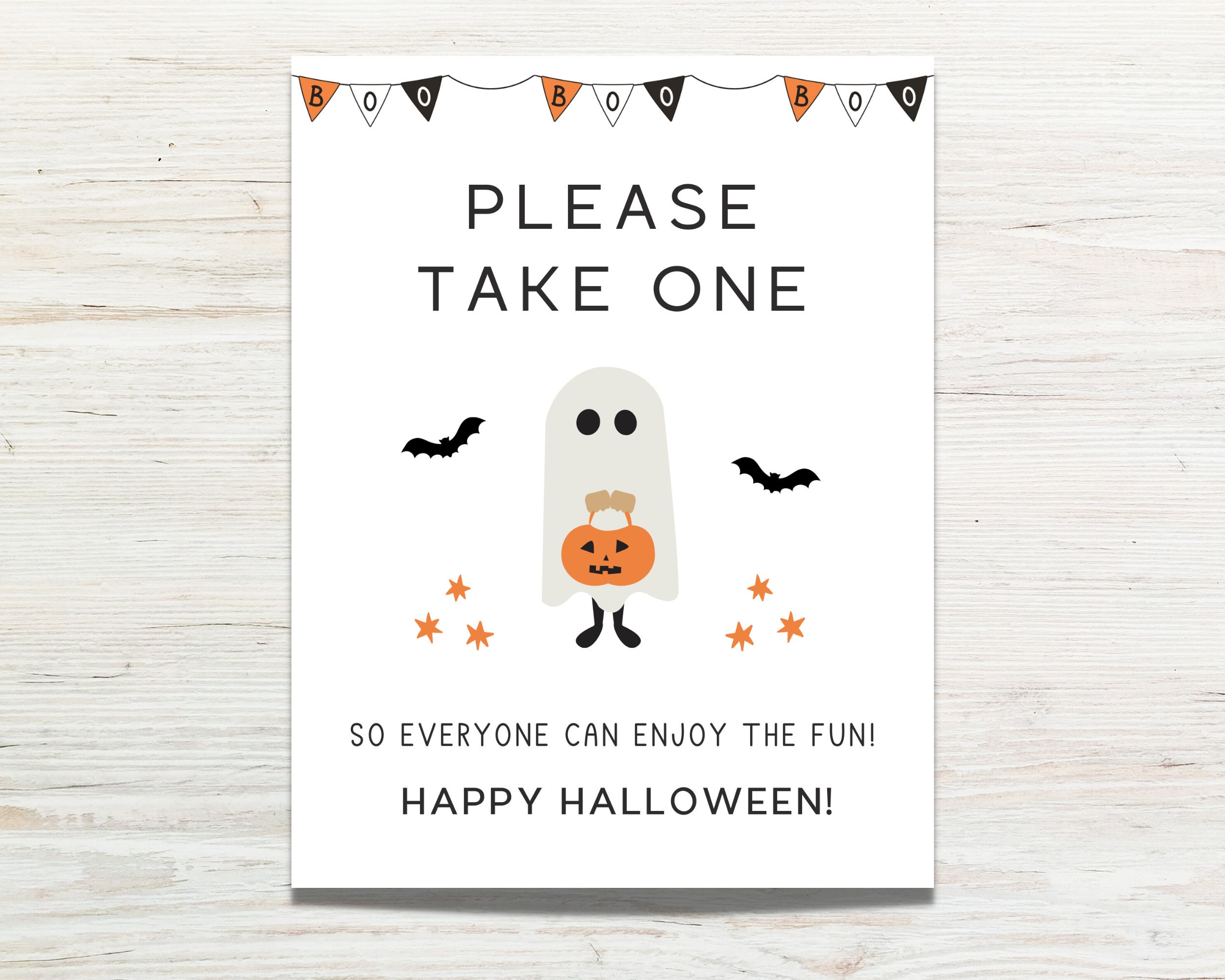 Please Take One Sign Halloween Printable, Out of Candy Sign, Trick or ...