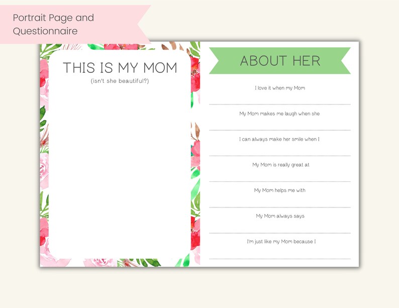 All About My Mom Printable Book Mother's Day - Etsy