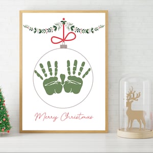 Christmas Handprint Art, Printable Christmas Handprint Craft ...